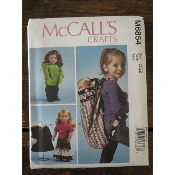 McCall's | Toys | New Mccalls Crafts Pattern M6854 8 American Doll ...